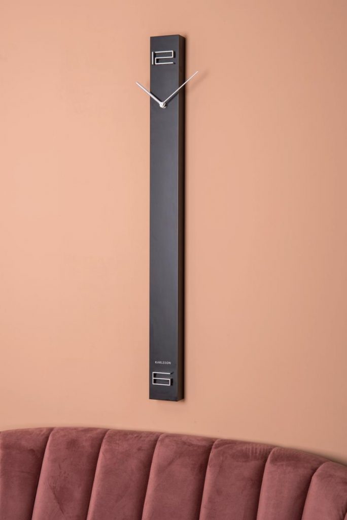 WALL CLOCK DISCREET LONG BLACK 90CM - Pergamos