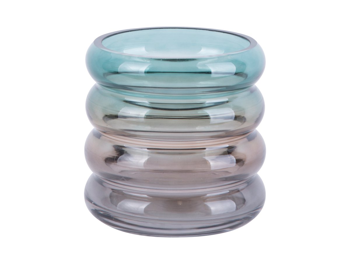 VASE RINGS GLASS SMALL H12,5 D:12,5CM - Pergamos