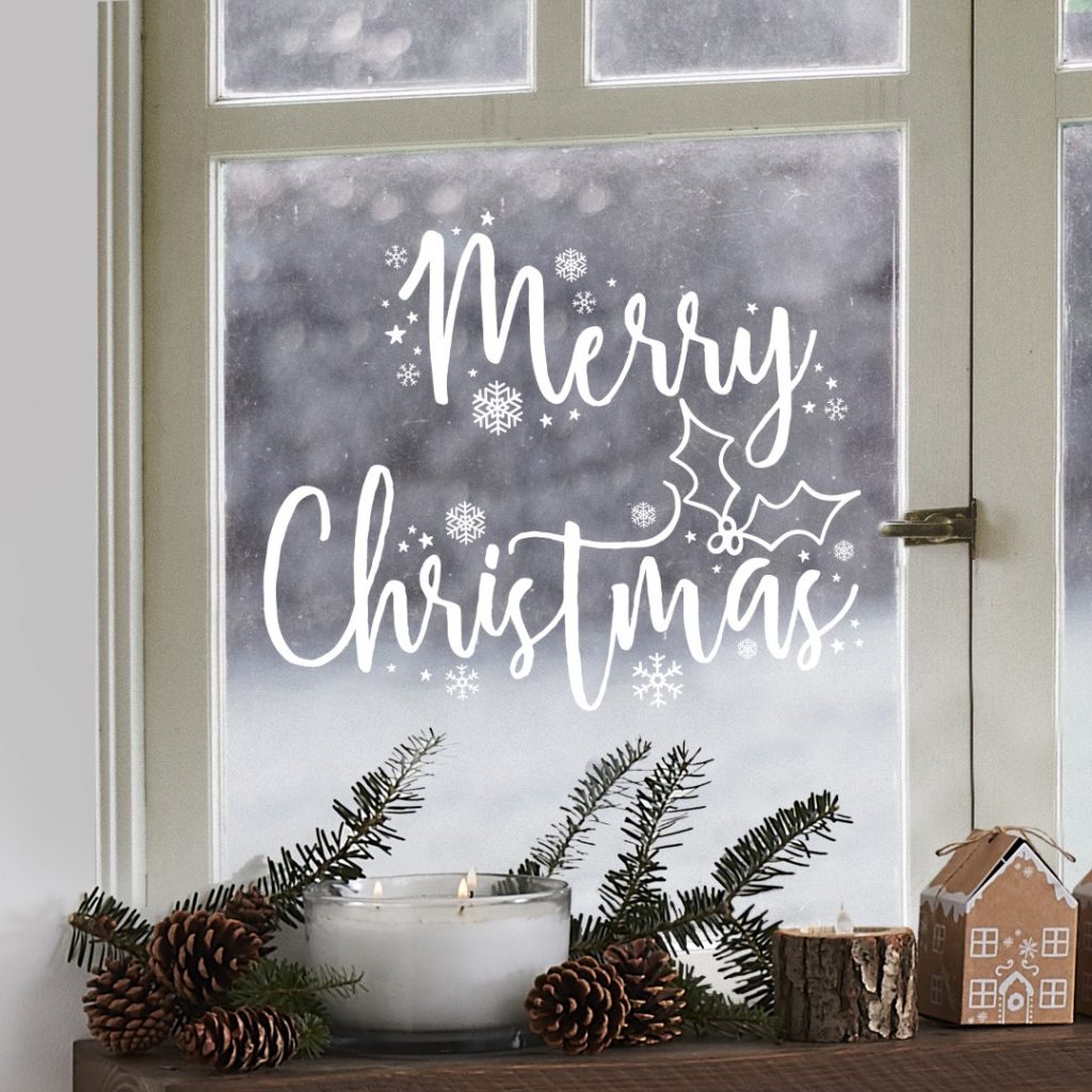 MERRY CHRISTMAS WINDOW STICKERS - 2PCS - Pergamos