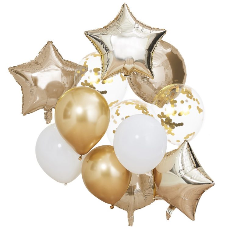 METALLIC GOLD BALLOONS BUNDLE - 12PCS - Pergamos