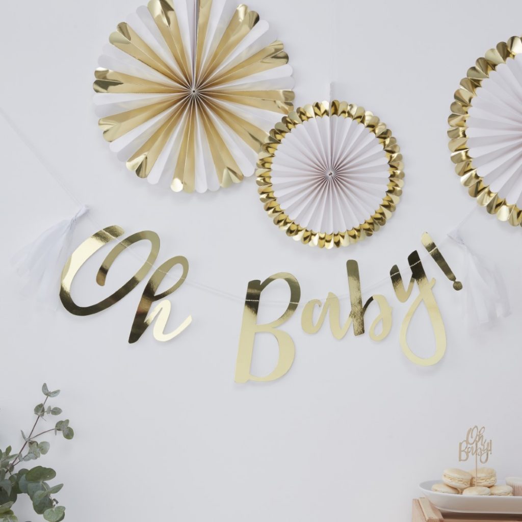 GOLD OH BABY! BABY SHOWER BUNTING - Pergamos