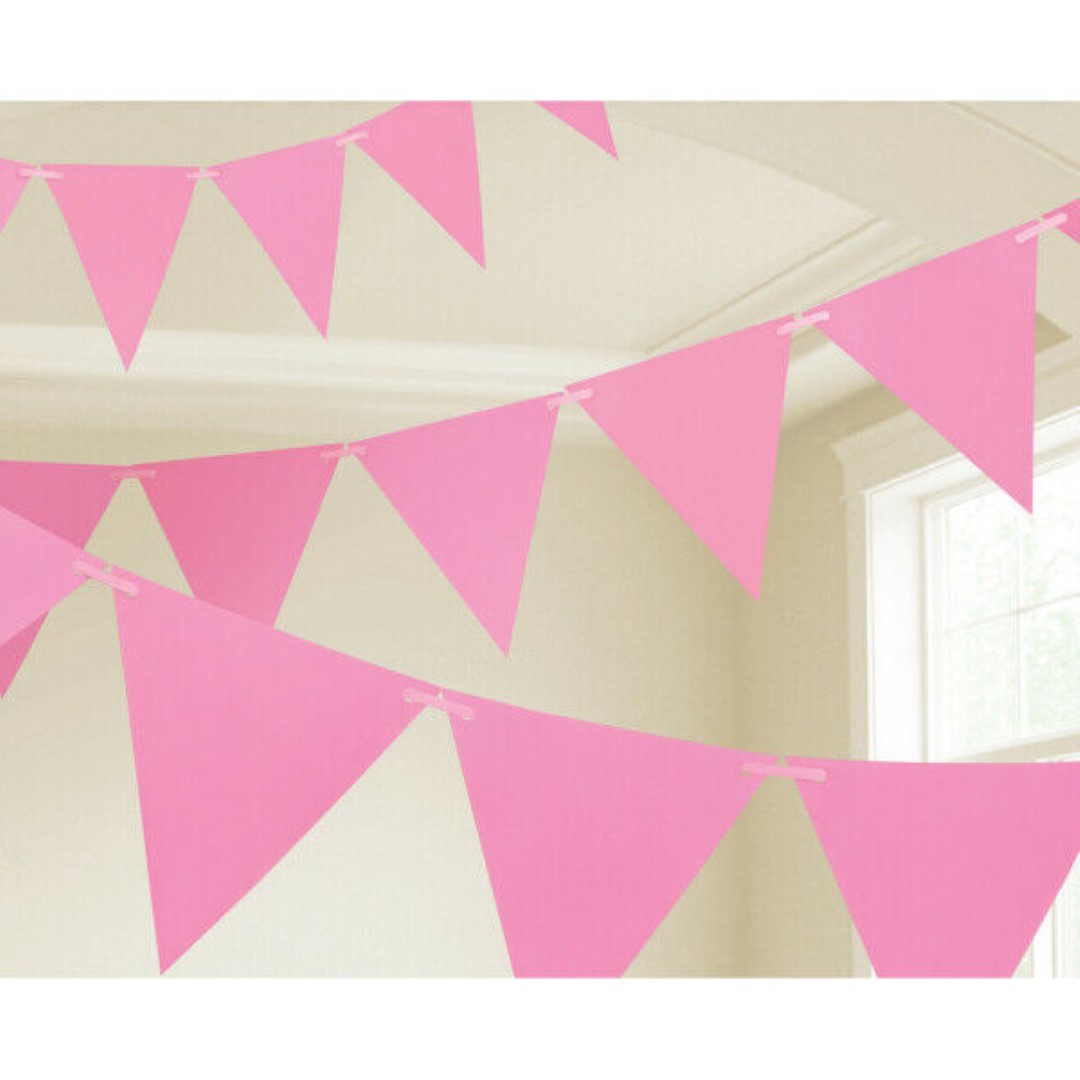 PENNANT BANNER LIGHT PINK 450CM - Pergamos