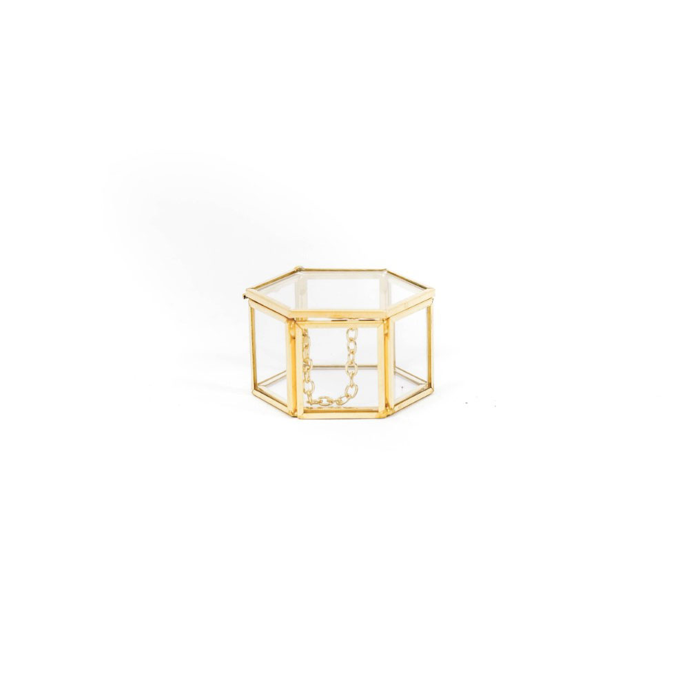 STORAGE BOX GOLD HEXAGON 6X5.5X3.5CM - Pergamos
