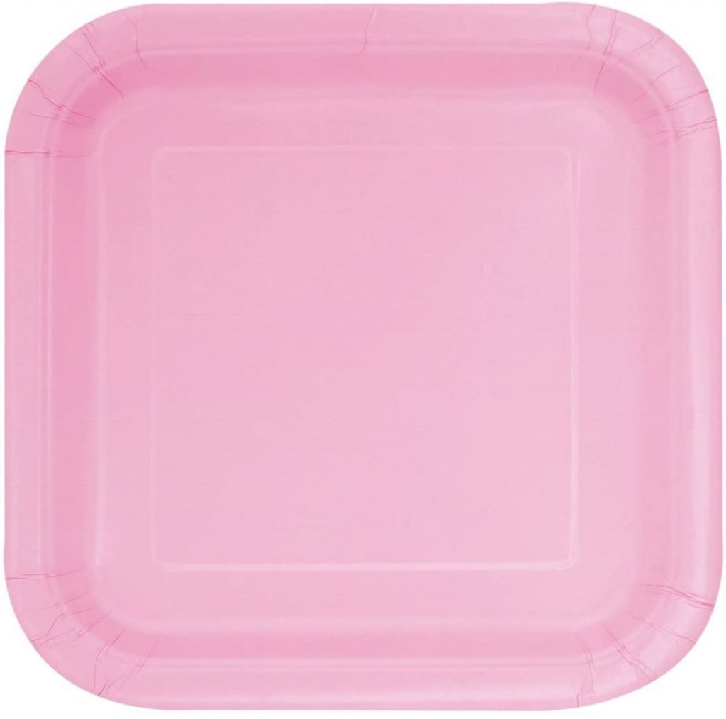 PINK SQUARE PLATES 18X18CM 16PCS - Pergamos
