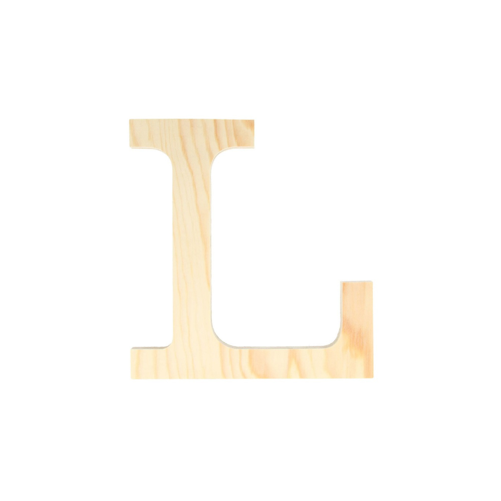 WOODEN BIG LETTER L 19CM - Pergamos