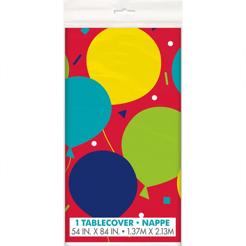 PLASTIC TABLECOVER BALLOON PARTY 137X213CM - Pergamos