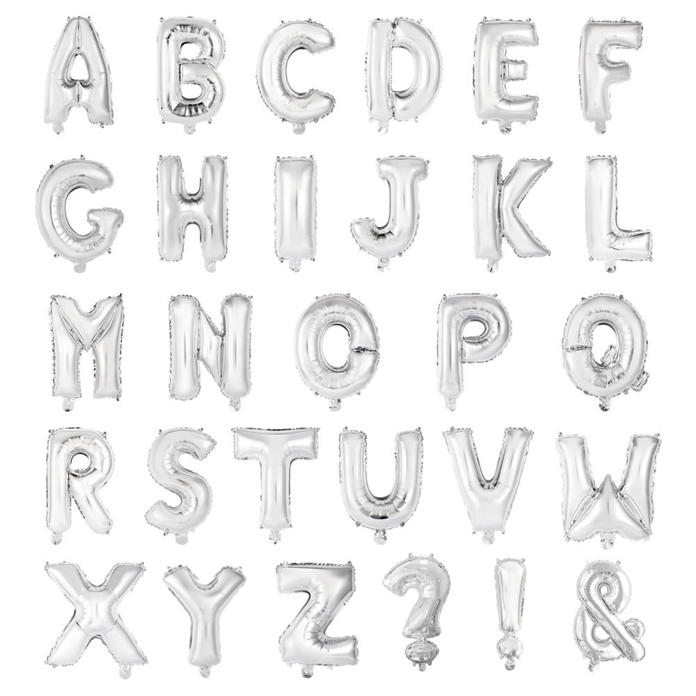 FOIL BALLOON LETTERS SILVER 34CM - Pergamos