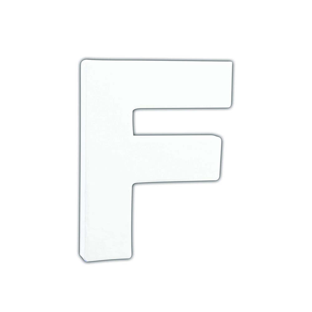 LITTLE LETTER F WHITE 1.5X10.5X12CM - Pergamos