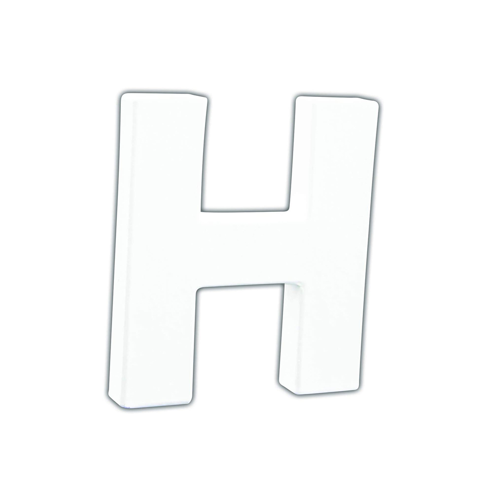 LITTLE LETTER H WHITE 1.5X10.5X12CM - Pergamos