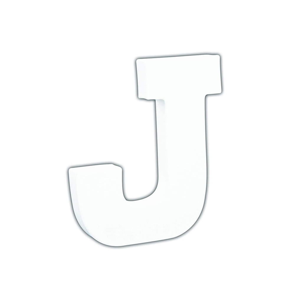 LITTLE LETTER J WHITE 1.5X10.5X12CM - Pergamos