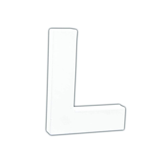 LITTLE LETTER L WHITE 1.5X10.5X12CM - Pergamos