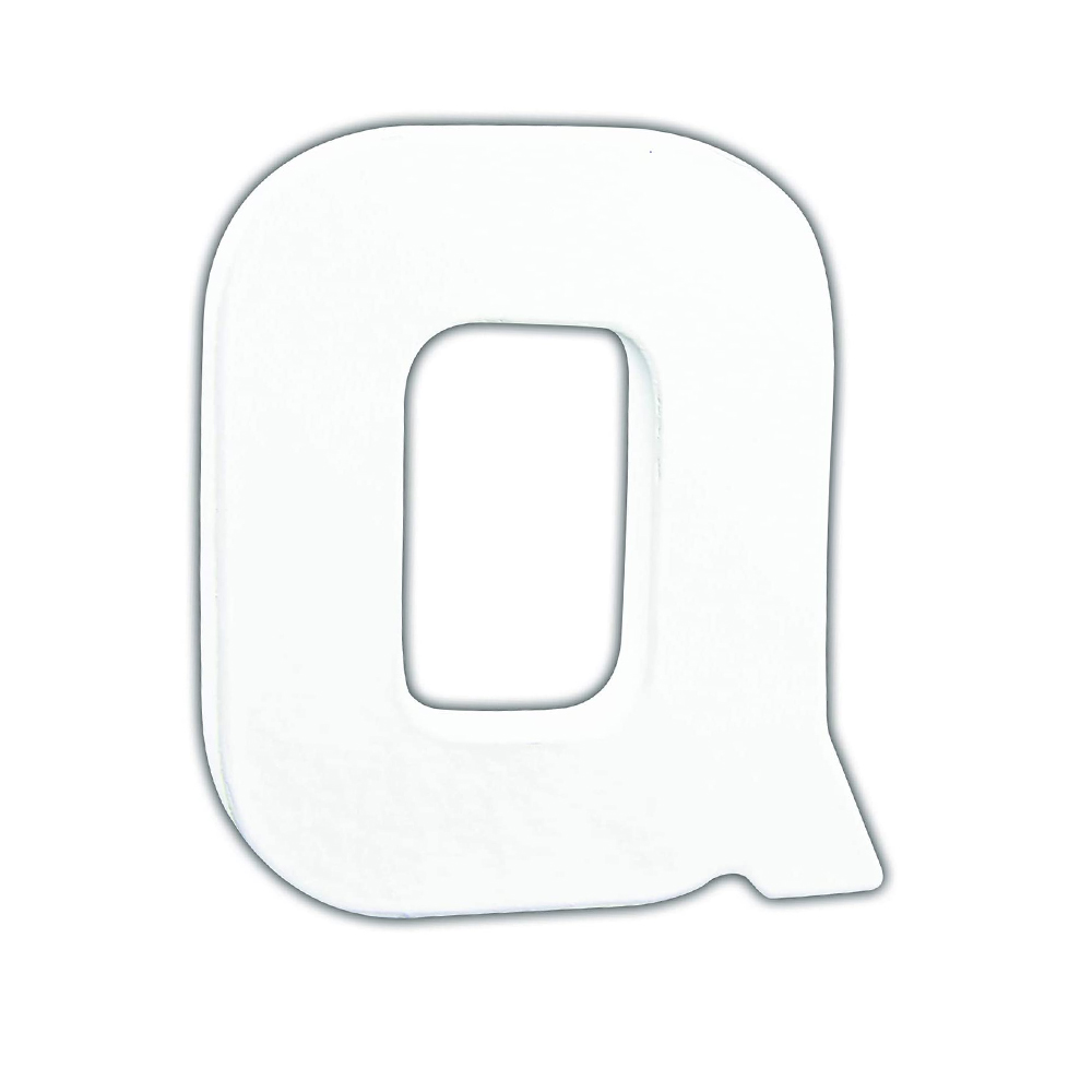 LITTLE LETTER Q WHITE 1.5X10.5X12CM - Pergamos