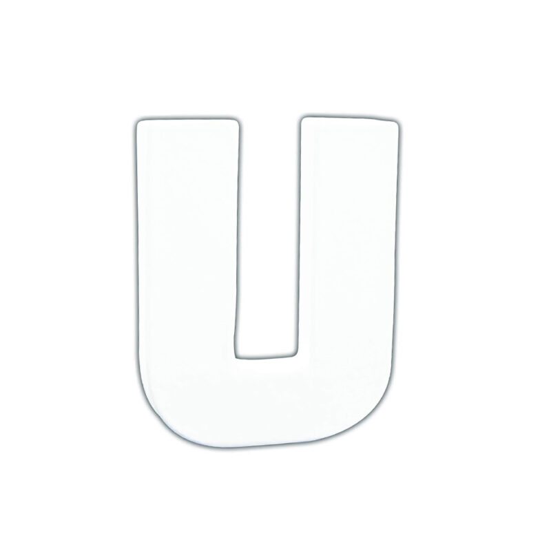 LITTLE LETTER U WHITE 1.5X10.5X12CM - Pergamos