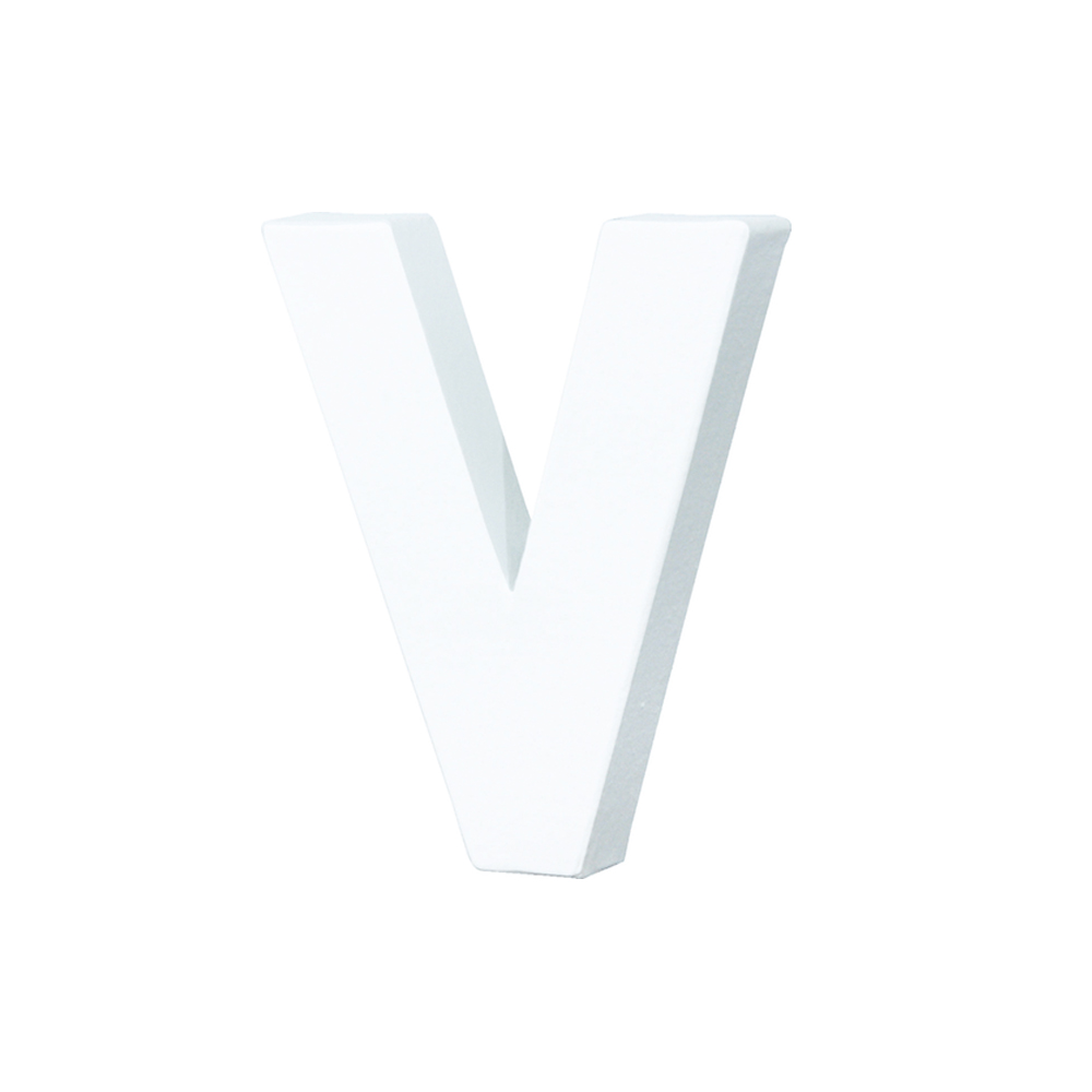 LITTLE LETTER V WHITE 1.5X10.5X12CM - Pergamos