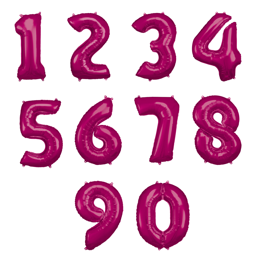 FOIL BALLOON NUMBER PINK 86CM - Pergamos