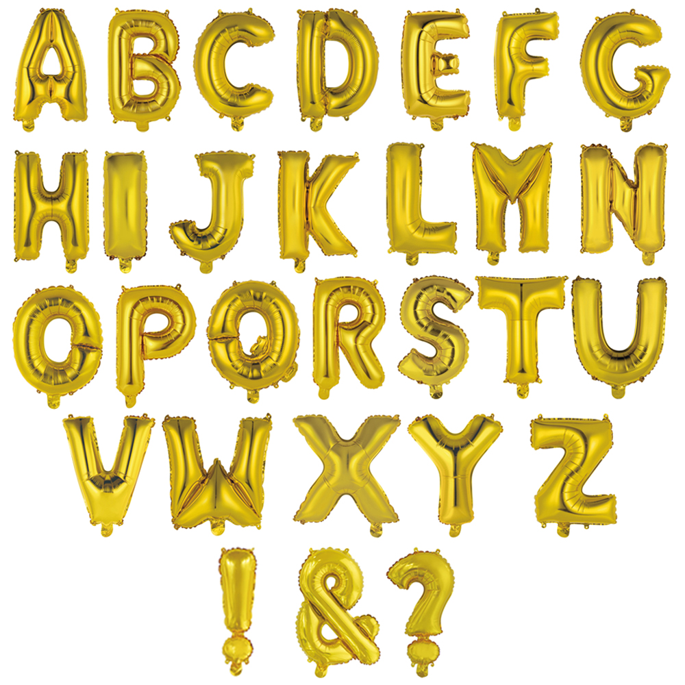 FOIL BALLOON LETTER GOLD 40CM - Pergamos