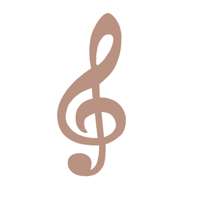 WOODEN SHAPE TREBLE CLEF BROWN - Pergamos