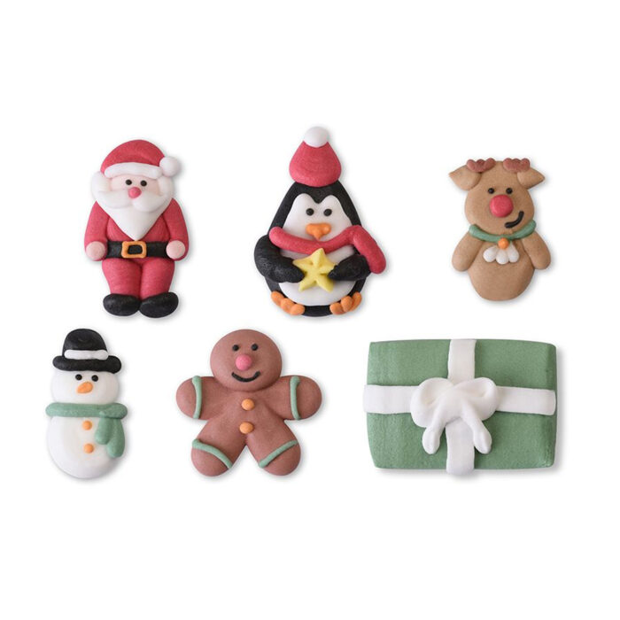 CHRISTMAS ASSORTED 6 MODELS FLAT FIGURINES 1PC - Pergamos