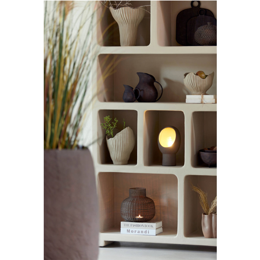 VASE MORABA LIGHT BROWN 23X21X17CM - Pergamos