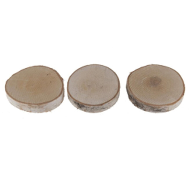 BIRCH ROUND SLICE NATURAL 8-11CM 3PCS - Pergamos