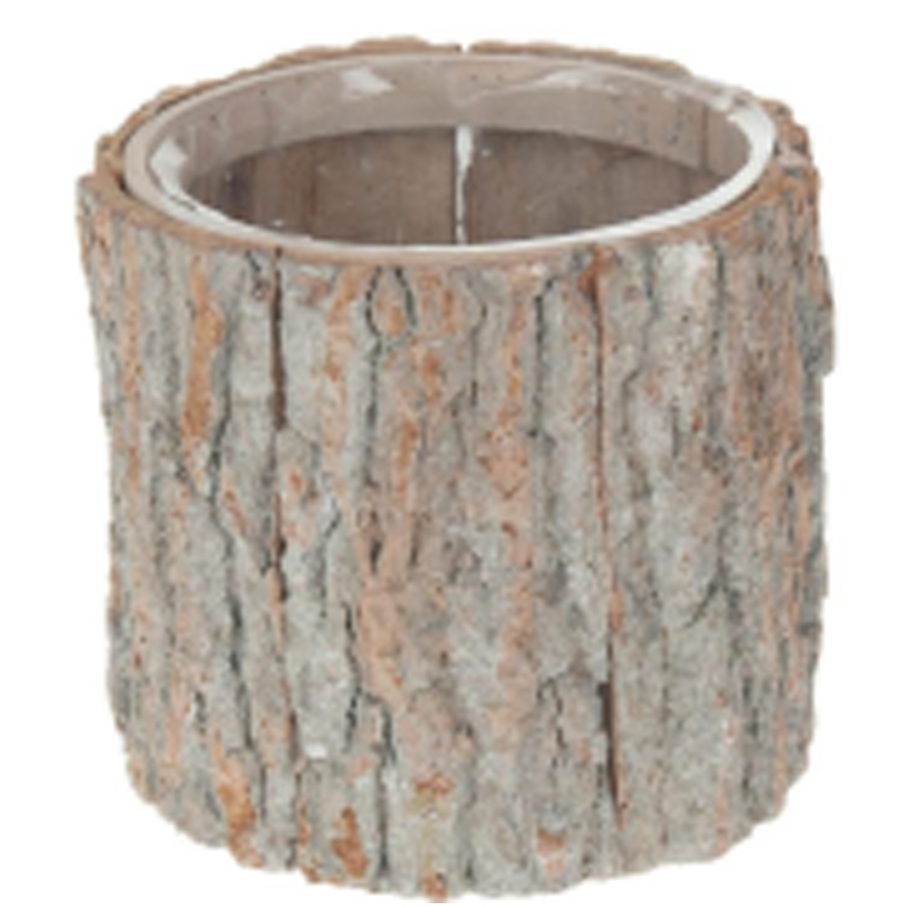 TREE BARK POT WHITE 19X17CM - Pergamos