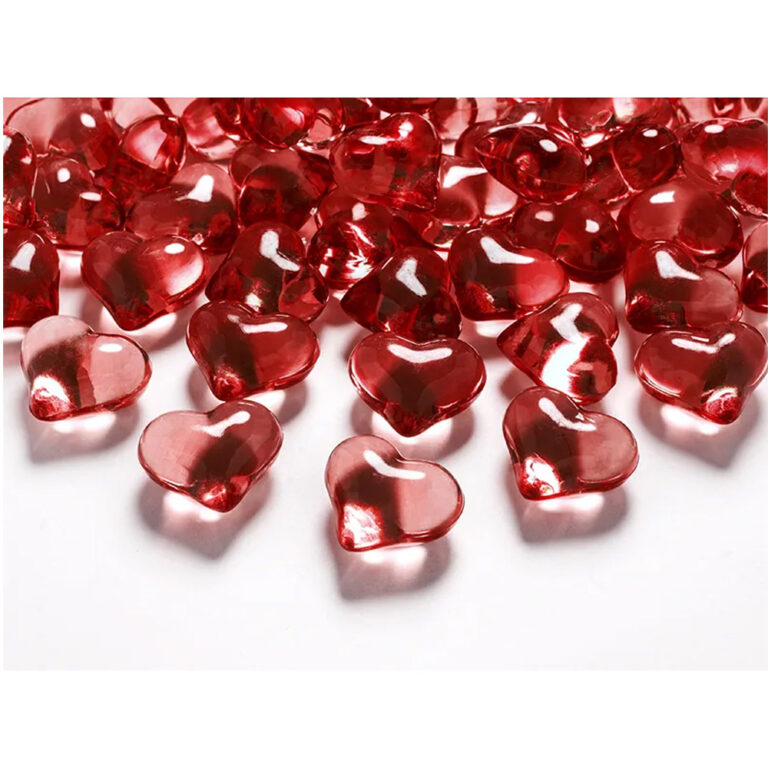 CRYSTAL HEARTS RED 21MM 30PCS - Pergamos