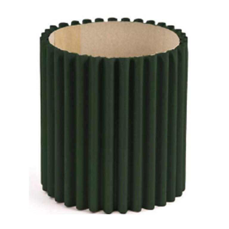 DARK GREEN ROUND BOX WAVE NO LID - Pergamos