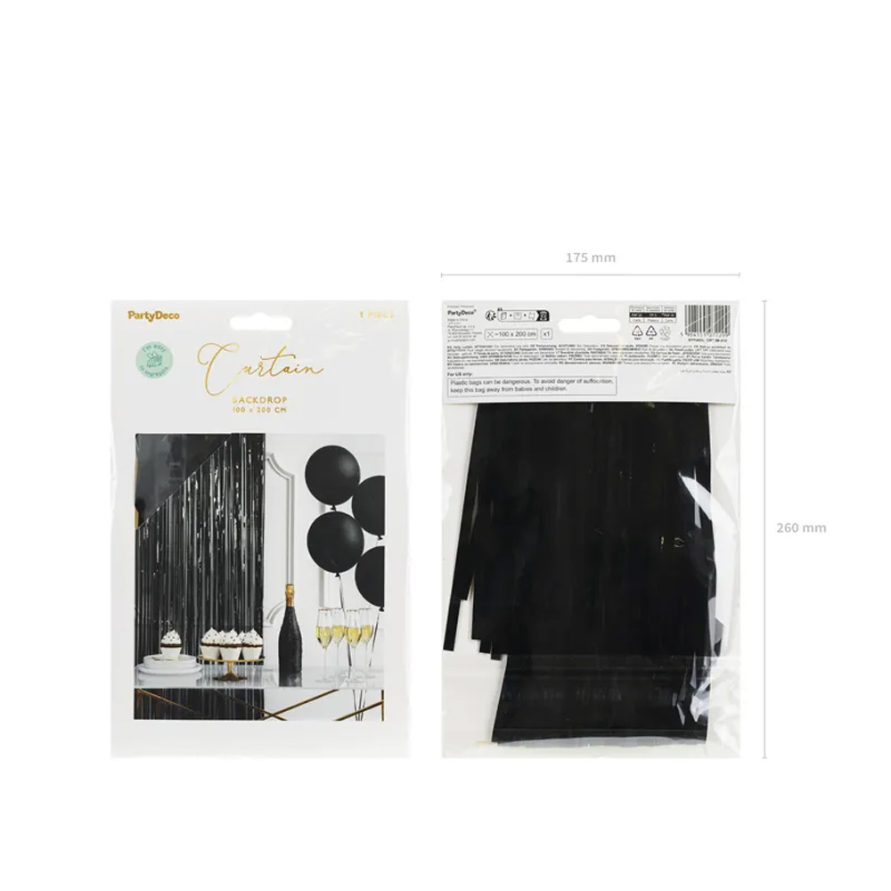 CURTAIN BLACK 100X200CM - Pergamos