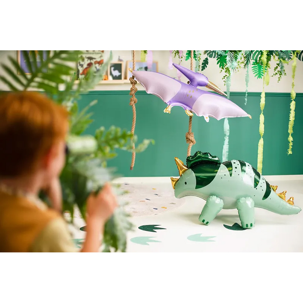 FOIL BALLOON TRICERATOPS GREEN 101X60.5CM - Pergamos