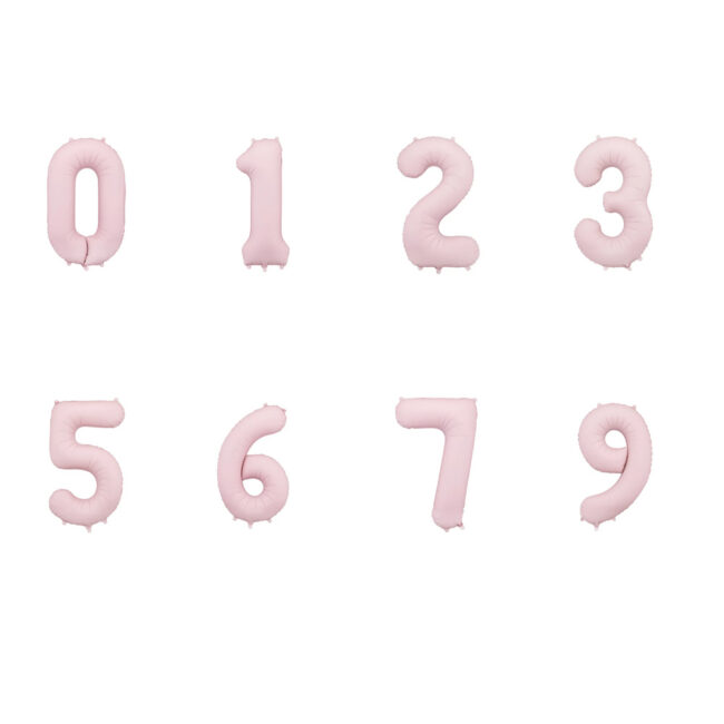FOIL BALLOON NUMBER MATT LIGHT PINK 86CM - Pergamos