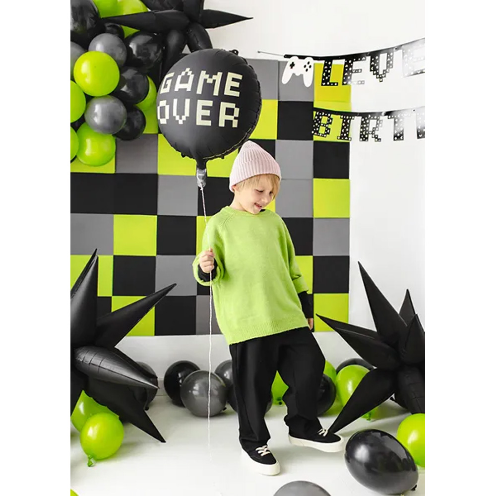 FOIL BALLOON GAMER OVER BLACK 45CM - Pergamos