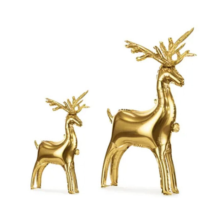 STANDING FOIL BALLOON REINDEER GOLD - Pergamos