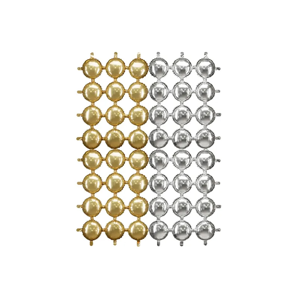FOIL BALLOON BACKDROP DOUBLE-SIDED/GOLD-SILVER 78X107CM - Pergamos