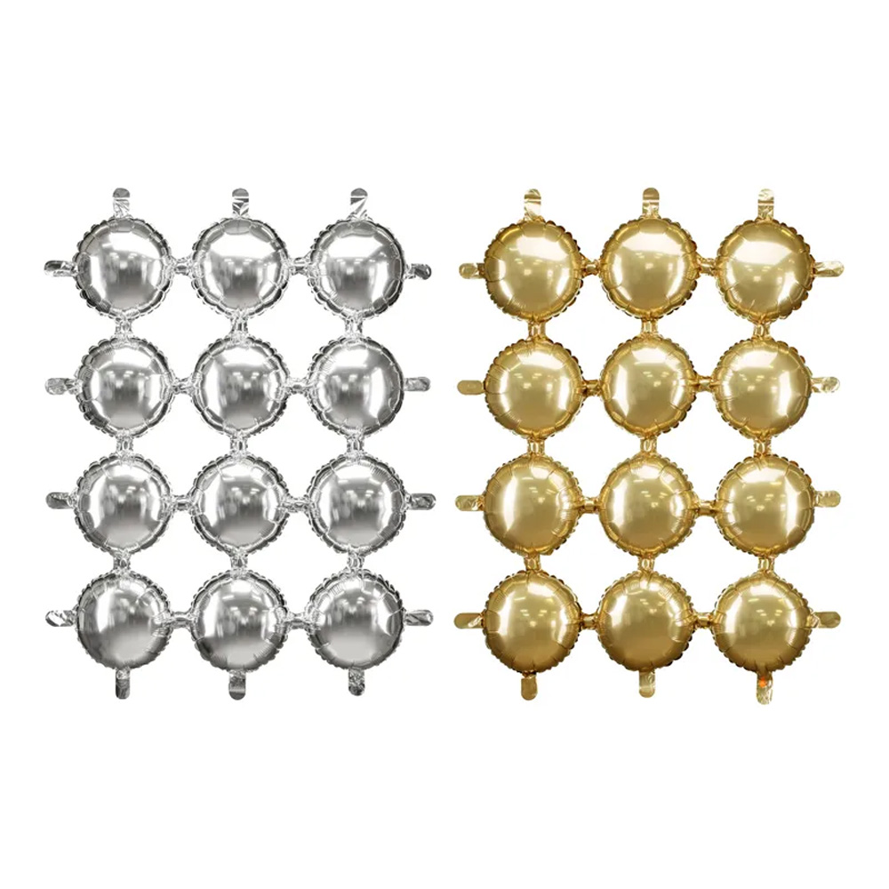 FOIL BALLOON BACKDROP DOUBLE-SIDED/GOLD-SILVER 78X107CM - Pergamos