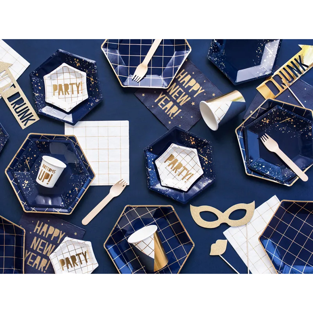 PHOTO PROPS LETS CELEBRATE GOLD 21-42CM 8PCS - Pergamos