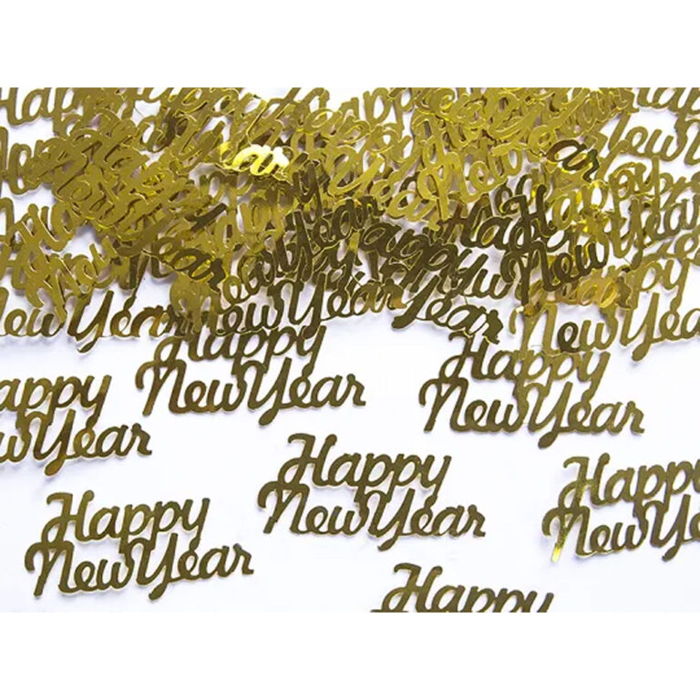 CONFETTI HAPPY NEW YEAR GOLD 4X2CM 3G - Pergamos