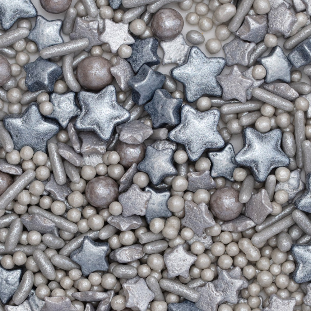 CHRISTMAS NOVELTY SILVER SNOWFLAKE SPRINKLES 76G - Pergamos